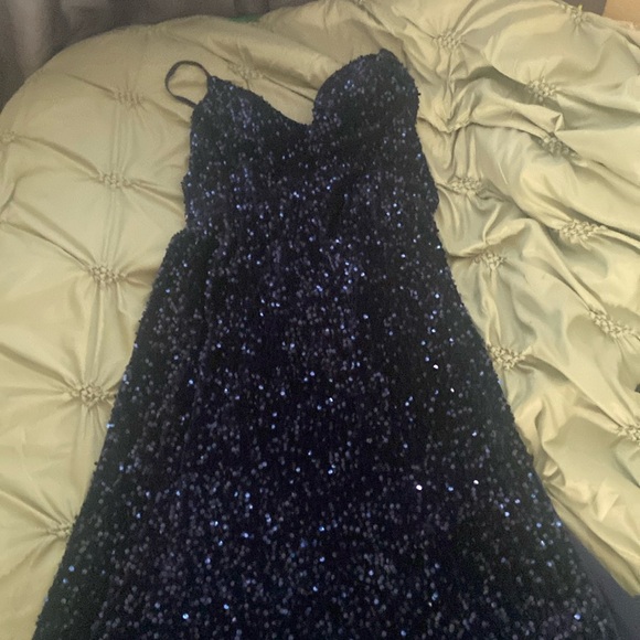 Amazon | Dresses | Dark Blue Sequin Formal Dress | Poshmark